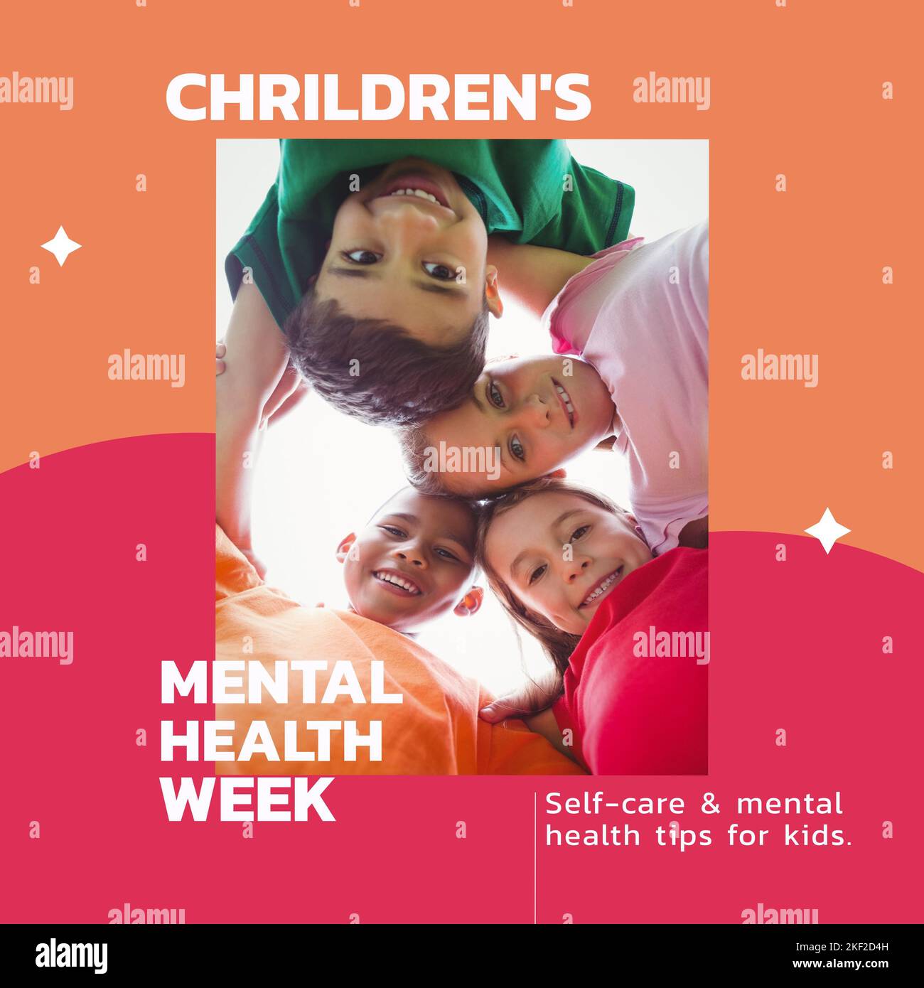 Composition of children's mental health week text and children smiling ...
