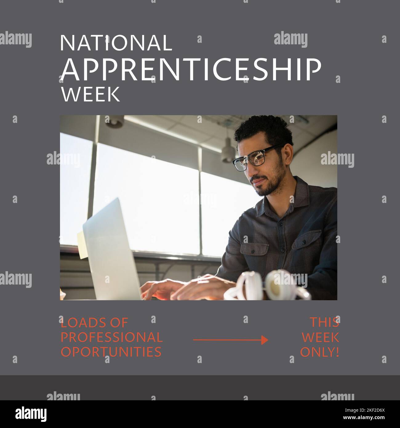 Composition of national apprenticeship week text and businessman in ...