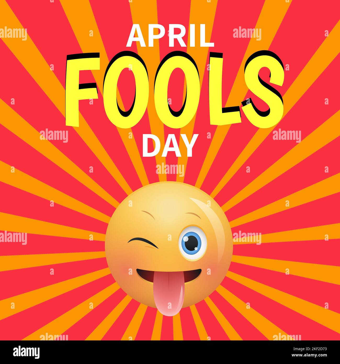 Composition of april fools day text over winking emoji icon Stock Photo ...