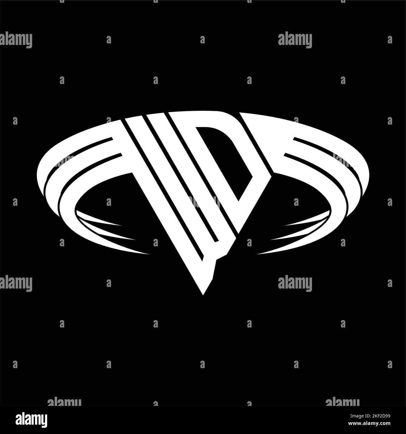 WD Logo letter monogram with triangle slice shape design template Stock ...