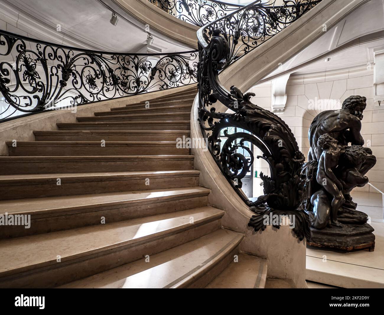 A chic twisted staircase in the Art Nouveau style in Paris. Museum ...