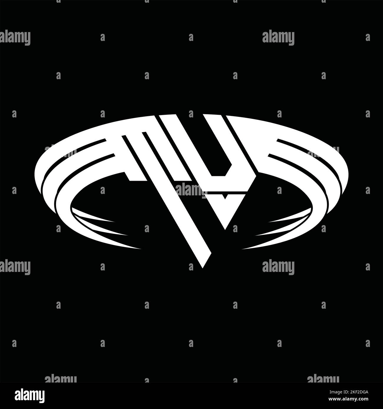 TV Logo letter monogram with triangle slice shape design template Stock ...