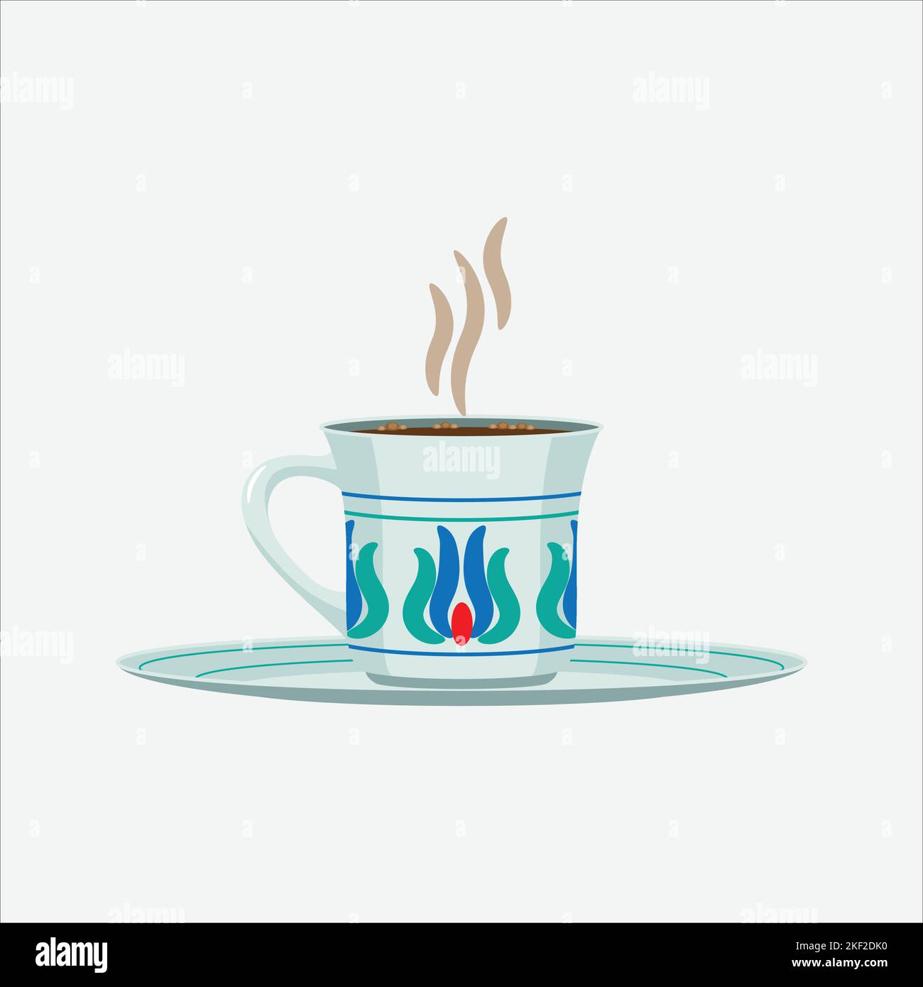 Turkish Coffee Icon. Sketch and Vintage style. Vector illustration ...