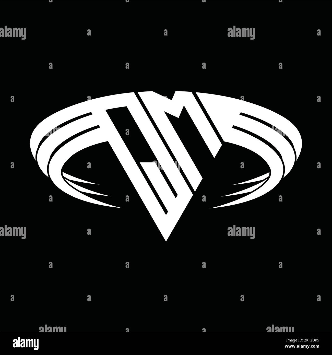 QM Logo letter monogram with triangle slice shape design template Stock ...