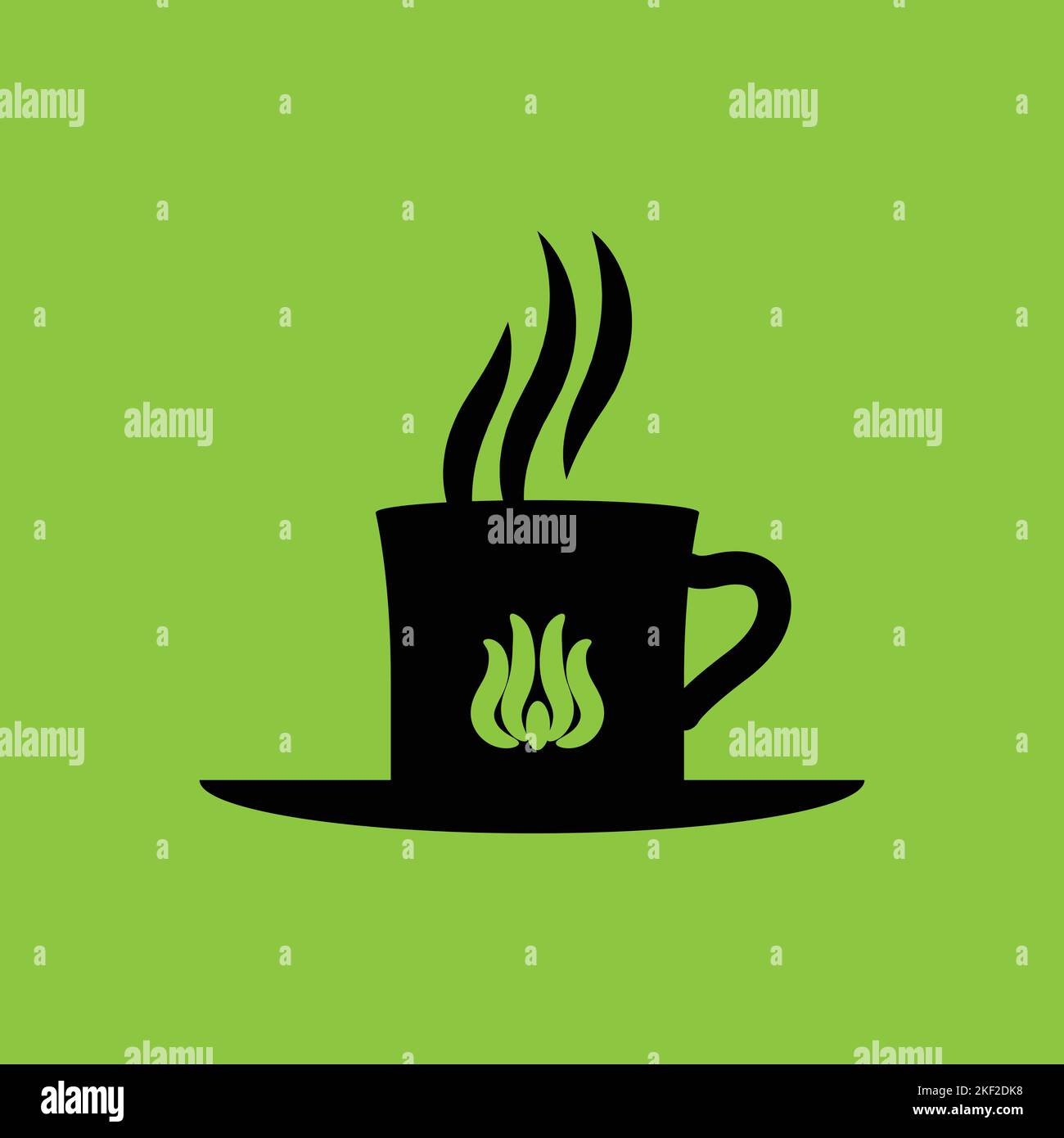 Turkish Coffee icon isolated on Green Background. Cafe Concept ...