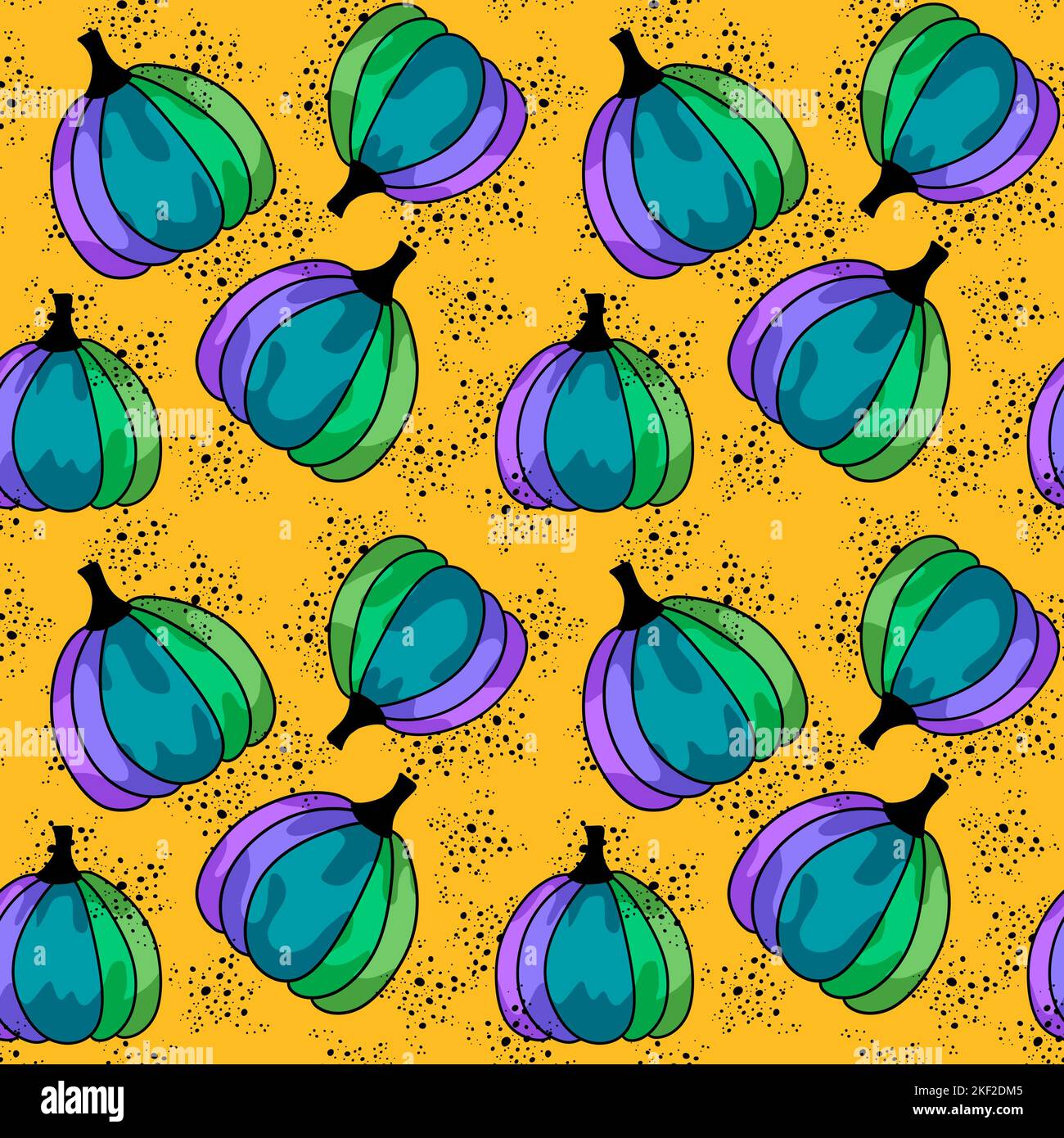 Halloween seamless pumpkins pattern for fabrics and wrapping paper and ...
