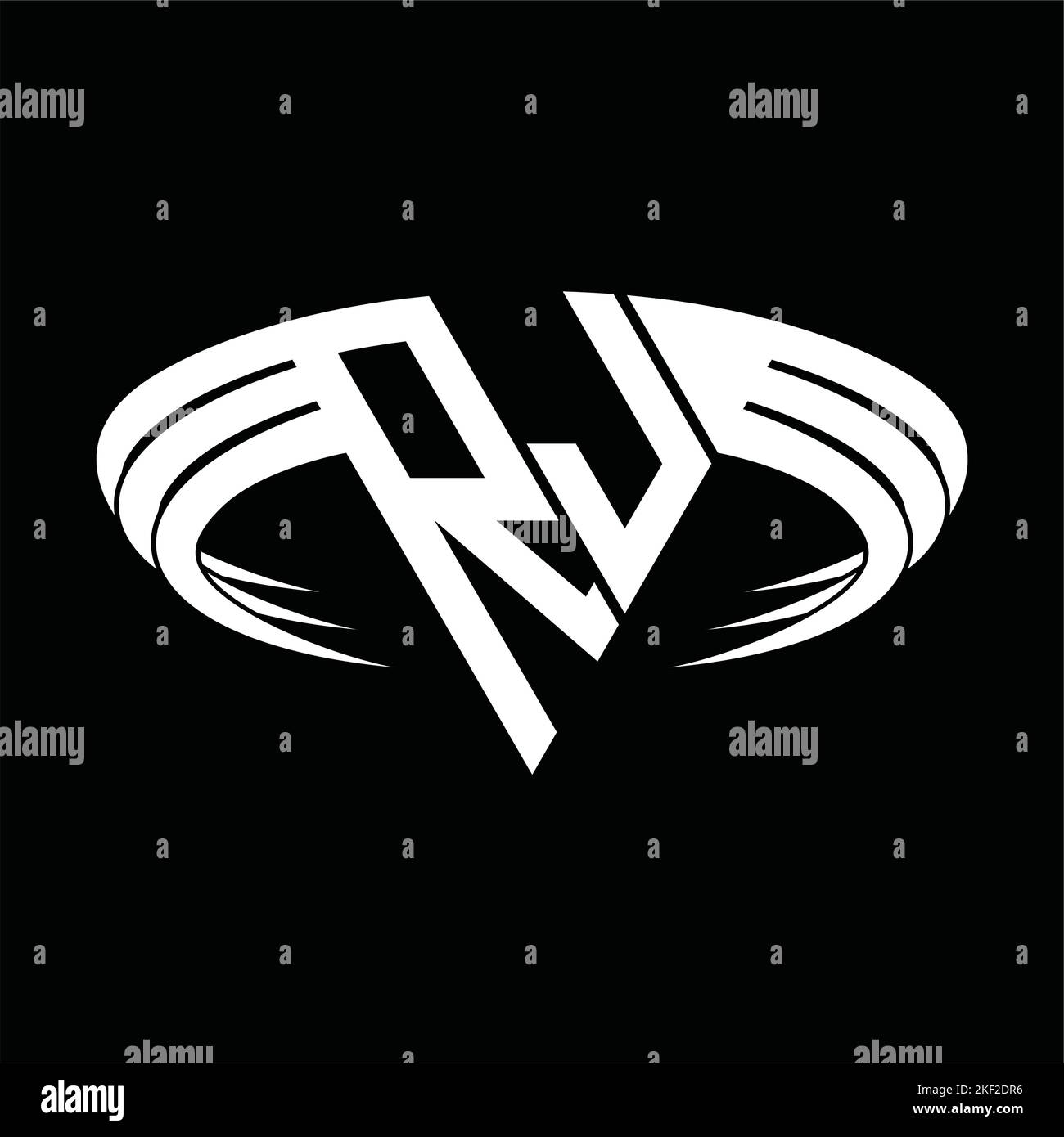 RJ Logo letter monogram with triangle slice shape design template Stock ...