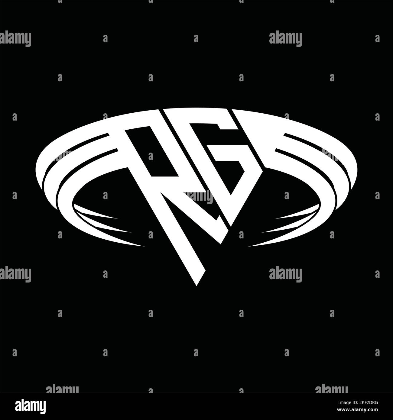 RG Logo letter monogram with triangle slice shape design template Stock ...