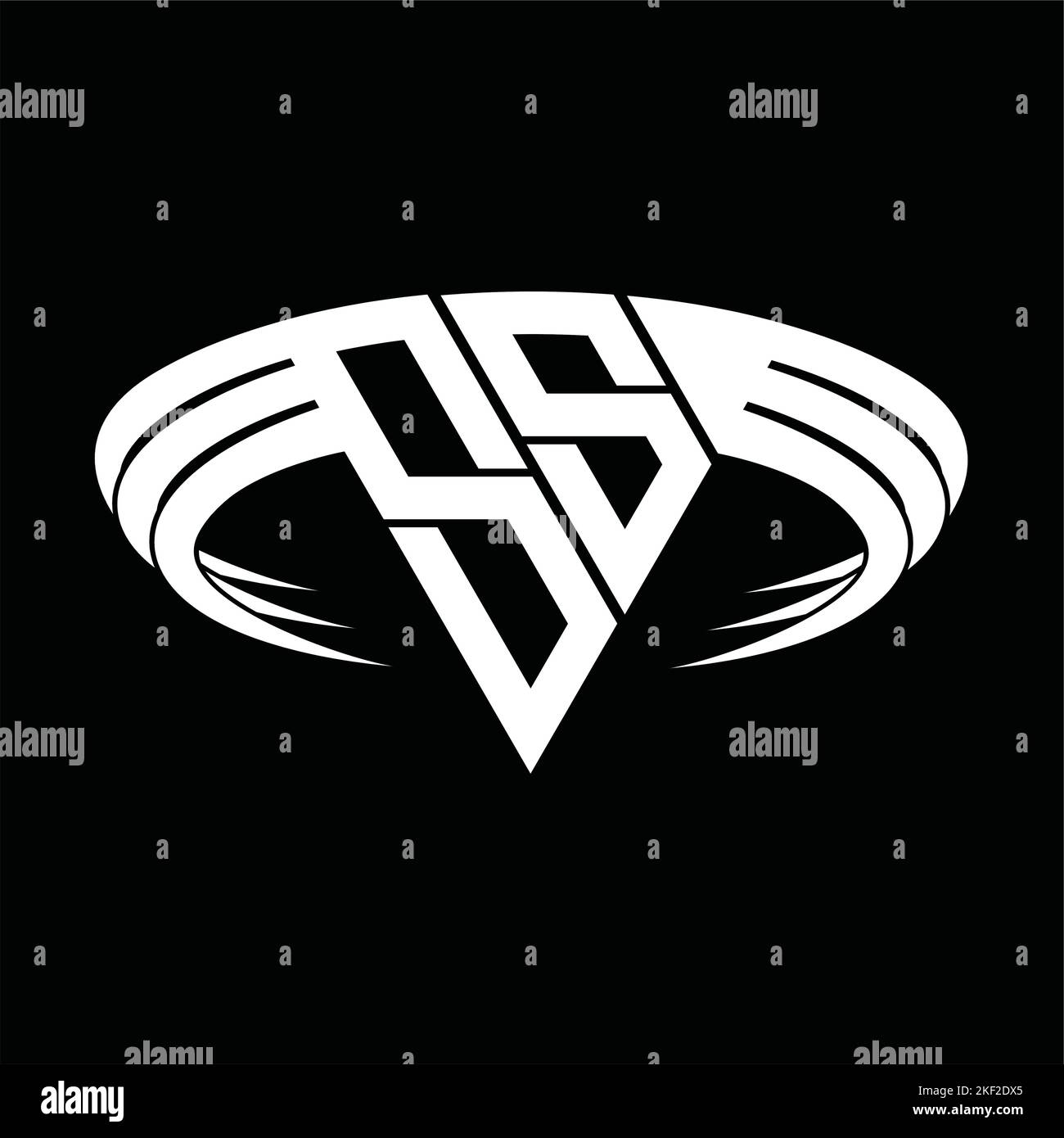 SS Logo letter monogram with triangle slice shape design template Stock ...
