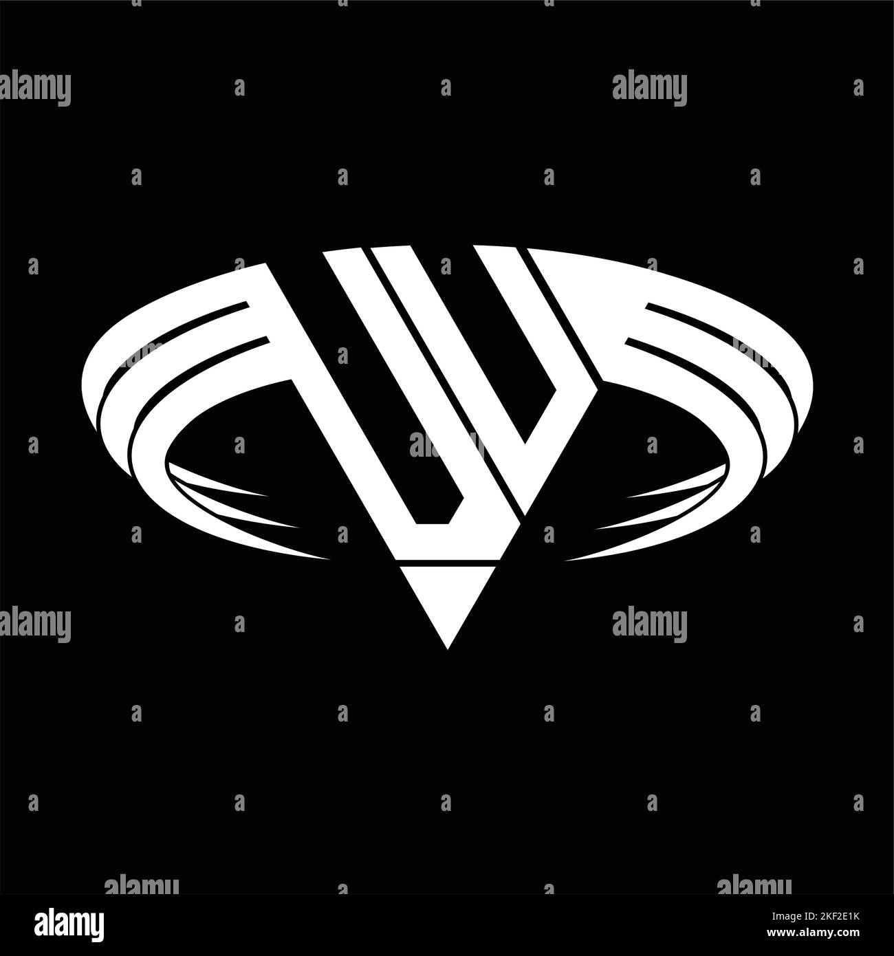 VU Logo letter monogram with triangle slice shape design template Stock ...