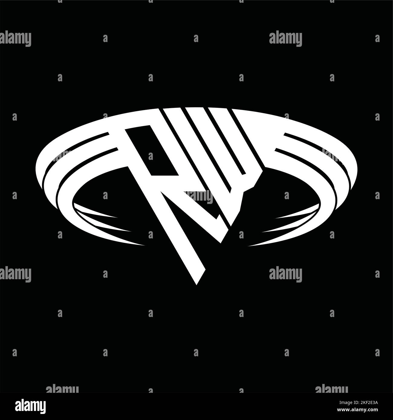 RW Logo letter monogram with triangle slice shape design template Stock ...