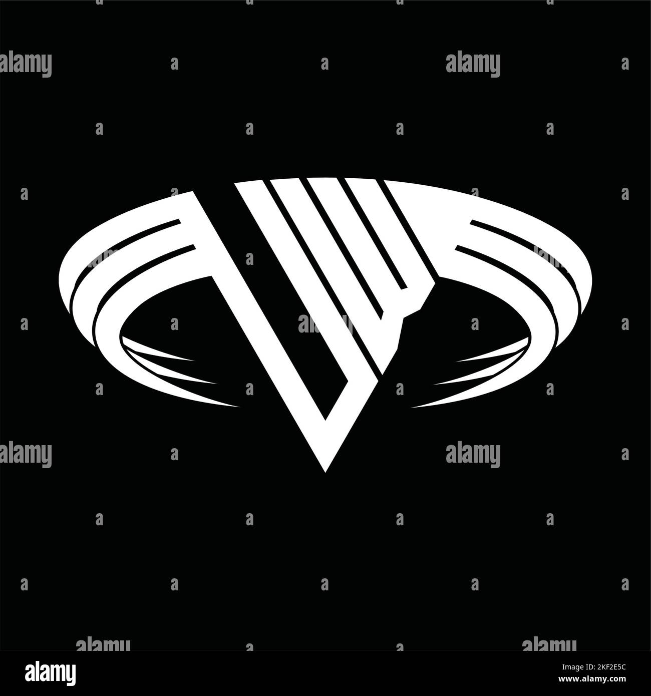 UW Logo letter monogram with triangle slice shape design template Stock ...