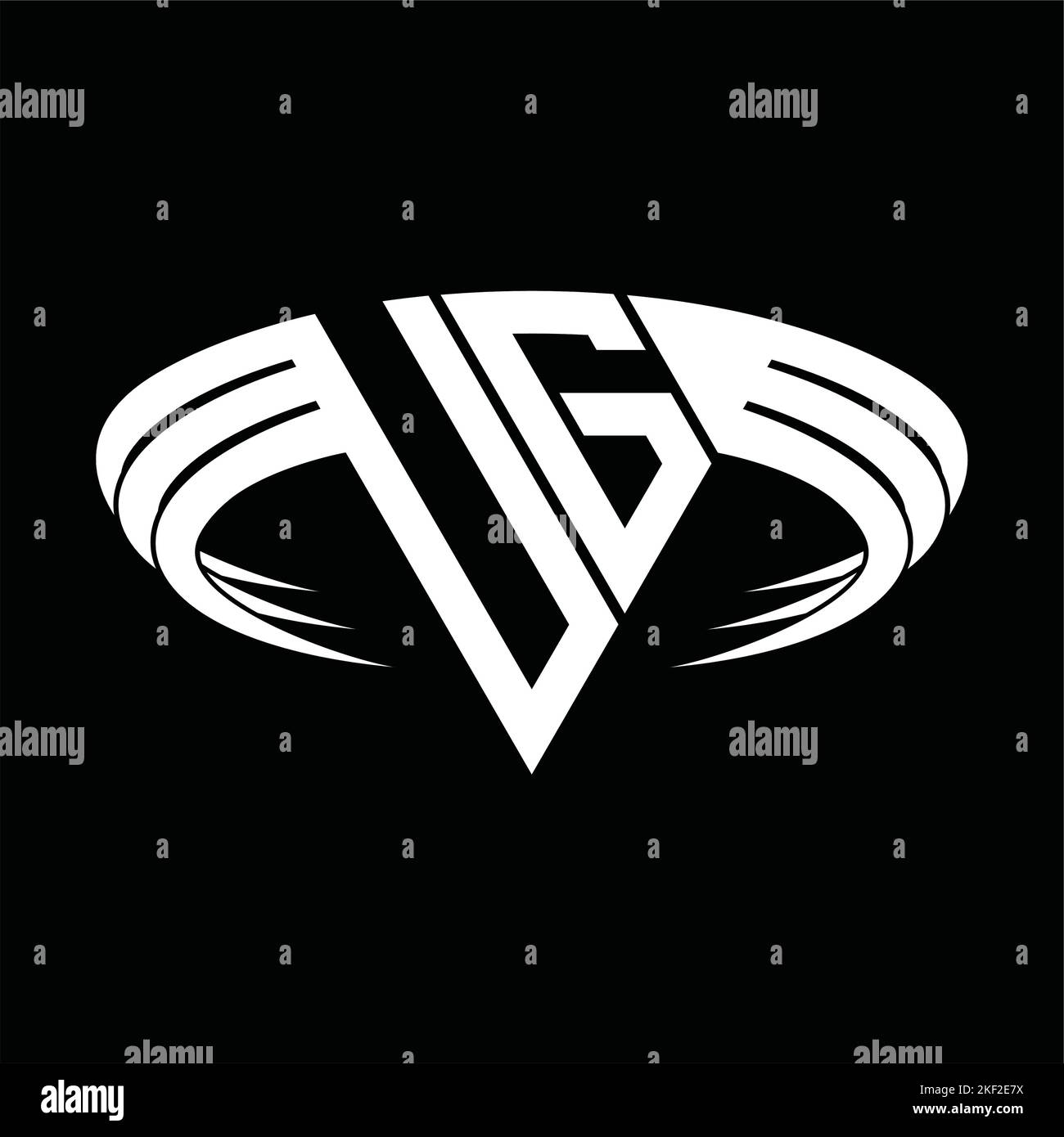 UG Logo letter monogram with triangle slice shape design template Stock ...