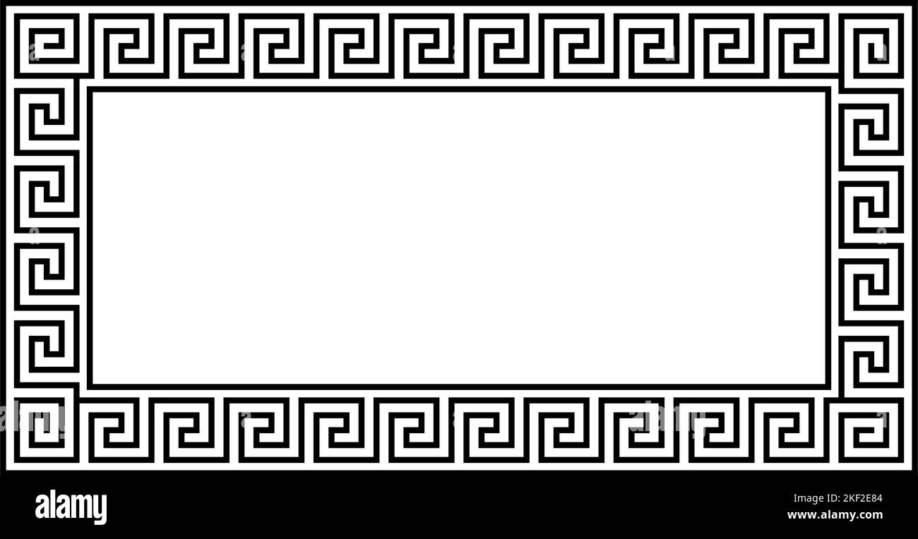 Greek ornament frame. Meander rectangle pattern. Ancient Greek fret ...