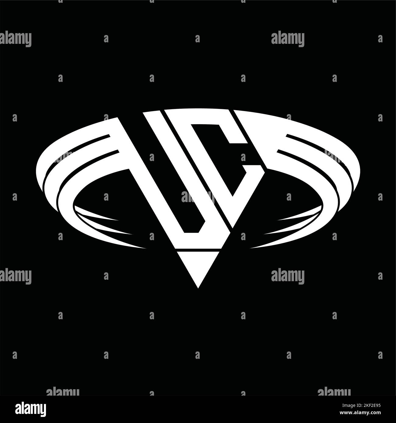 VC Logo letter monogram with triangle slice shape design template Stock ...