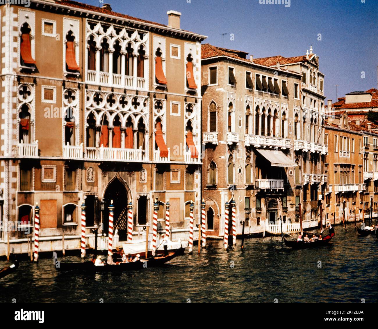 1960s THE GRAND OLD PALACES AND GONDOLAS ALONG THE GRAND CANAL PALAZZO ...