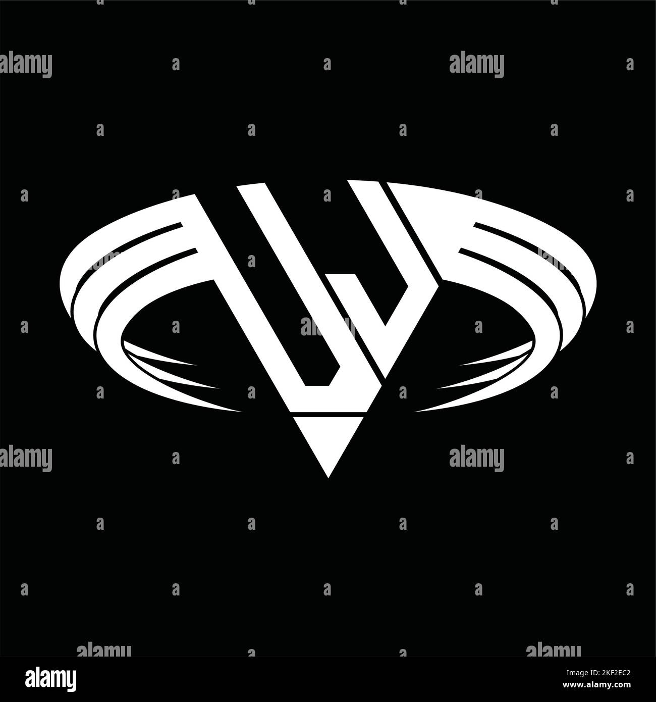 VJ Logo letter monogram with triangle slice shape design template Stock ...