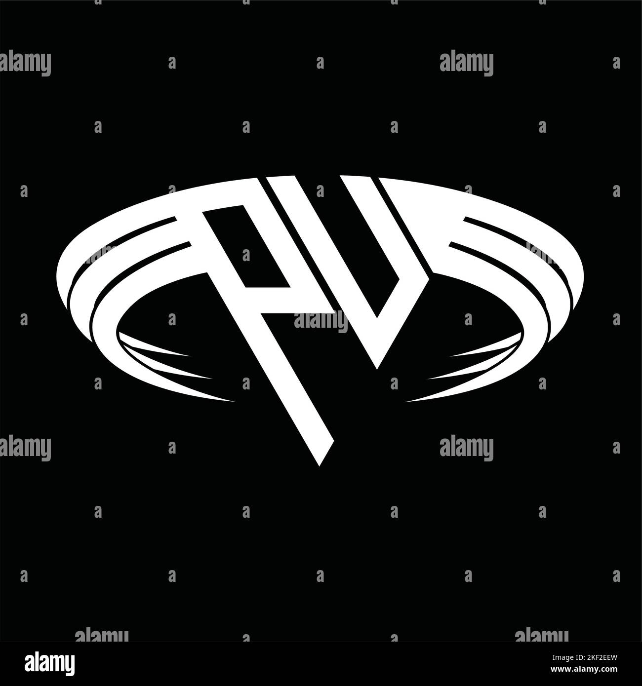 PU Logo letter monogram with triangle slice shape design template Stock ...