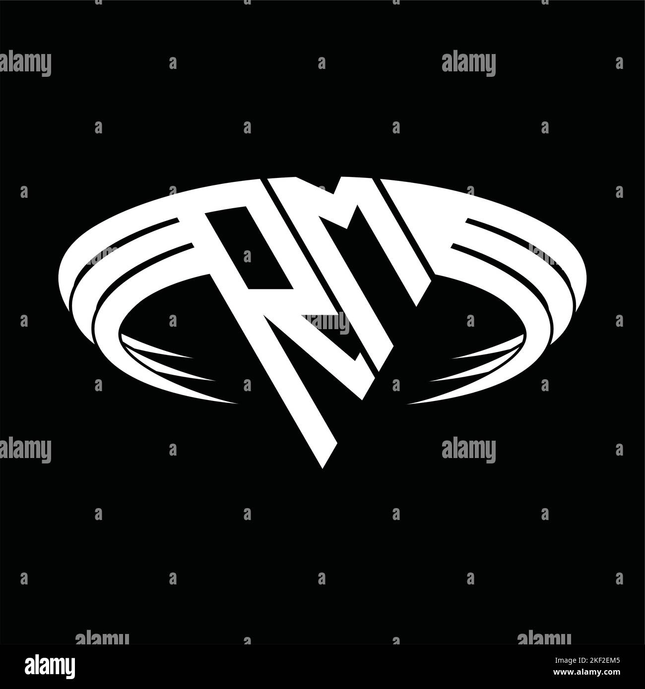 RM Logo letter monogram with triangle slice shape design template Stock ...