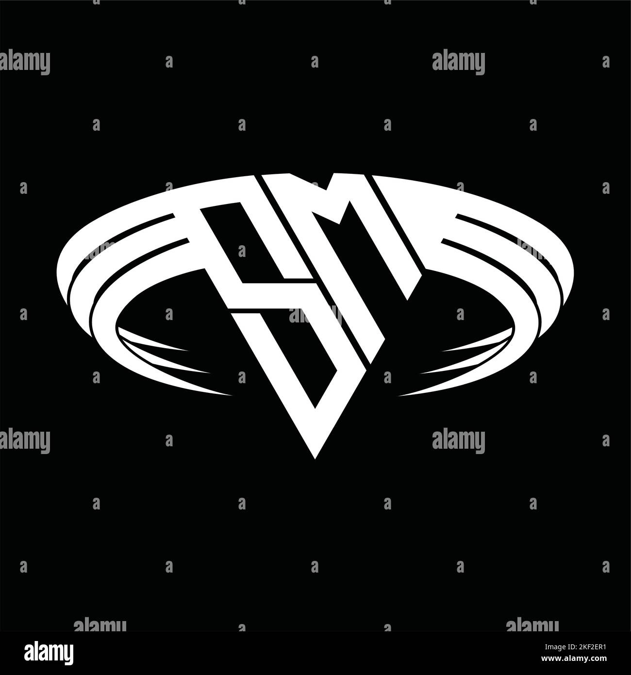 SM Logo letter monogram with triangle slice shape design template Stock ...