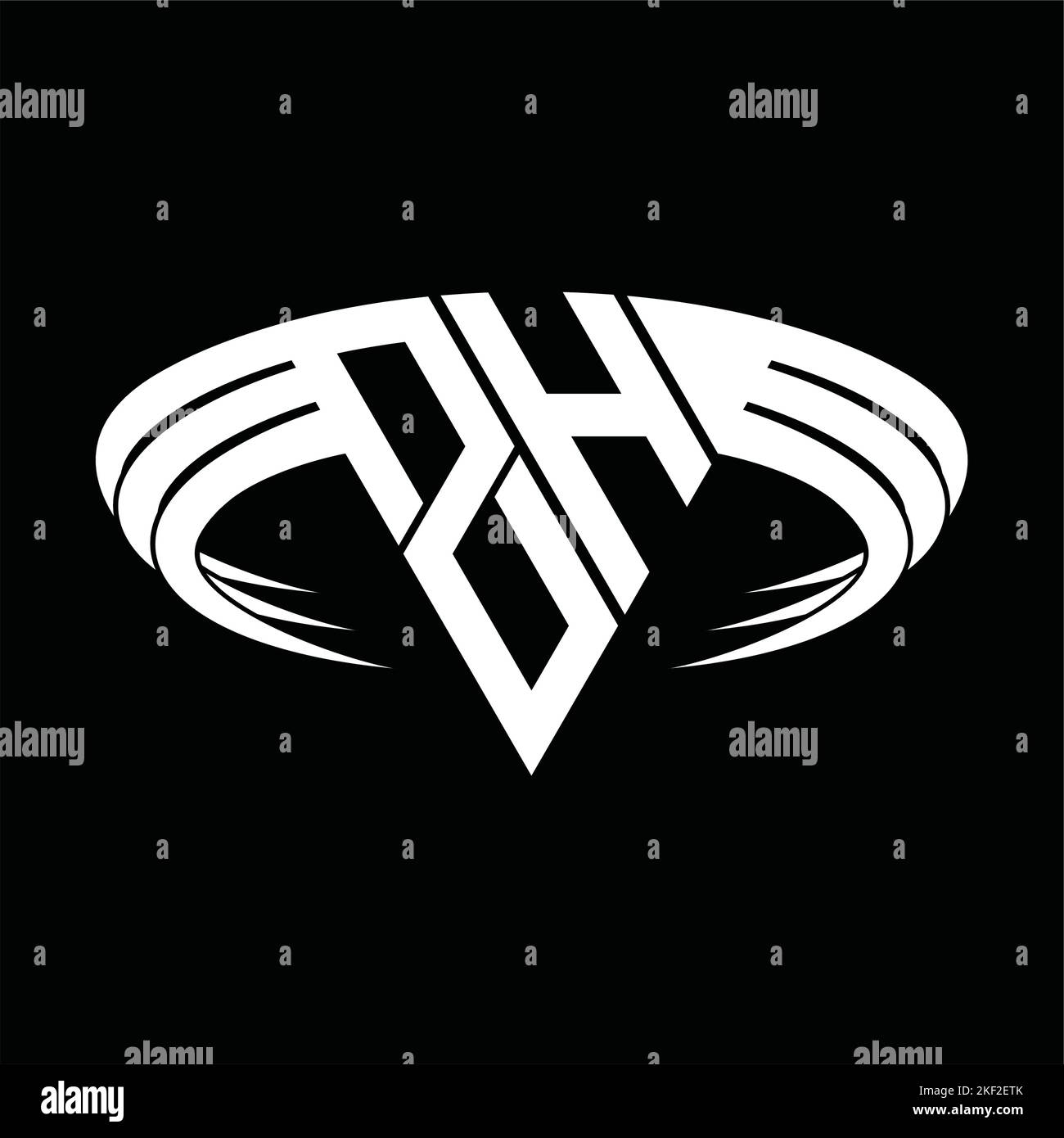 ZH Logo letter monogram with triangle slice shape design template Stock ...