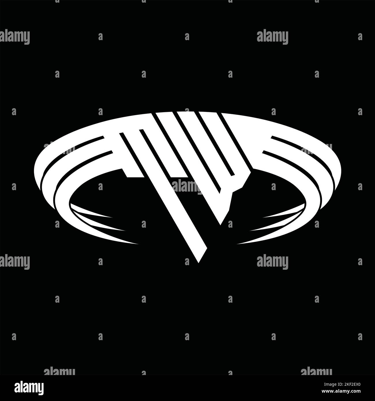 TW Logo letter monogram with triangle slice shape design template Stock ...