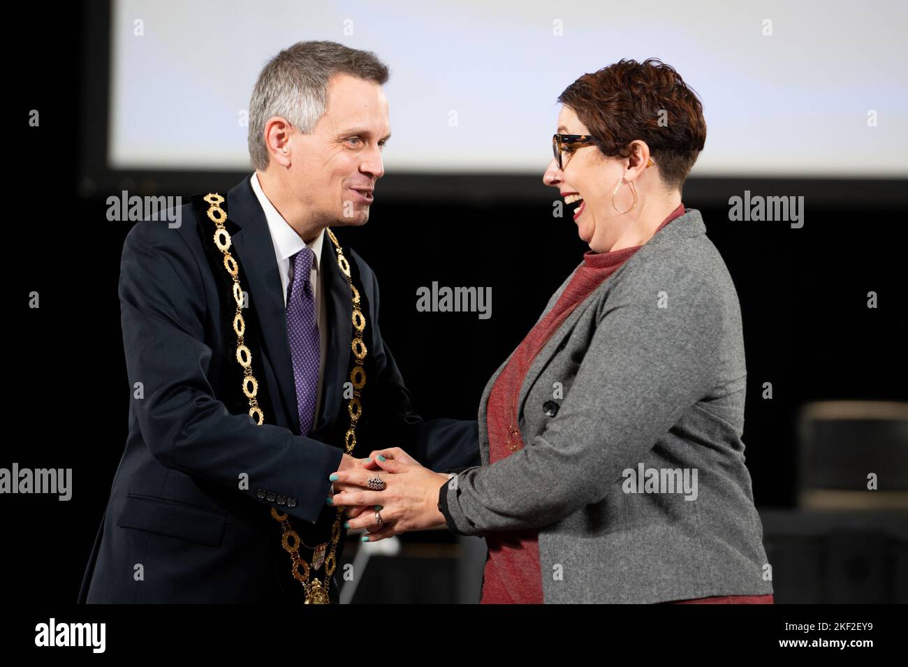 Ottawa City Councillor for Somerset Ward Ariel Troster, right, shakes ...