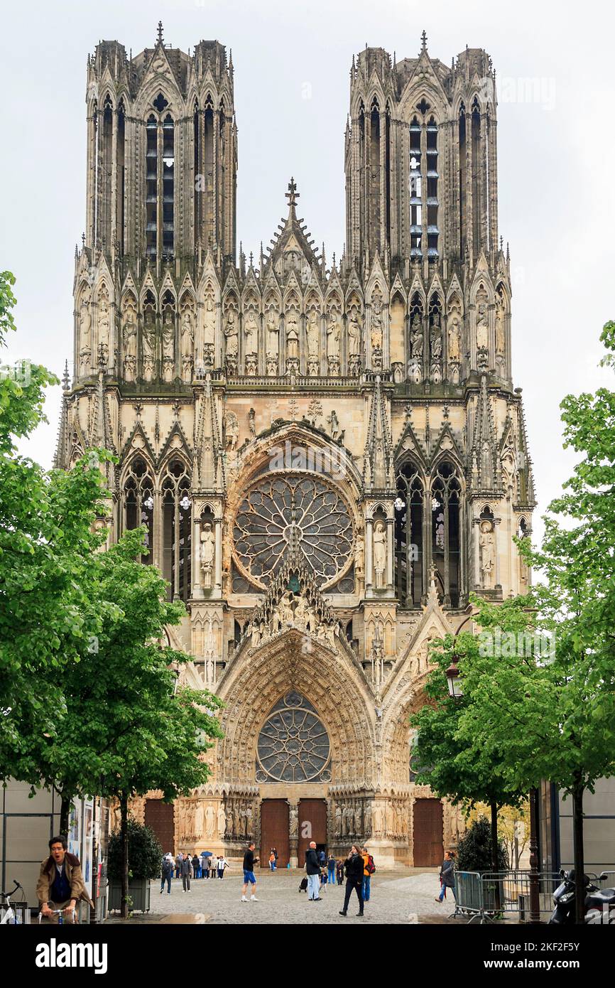 REIMS, FRANCE - MAY 15, 2013: This Reims Cathedral, which since the ...