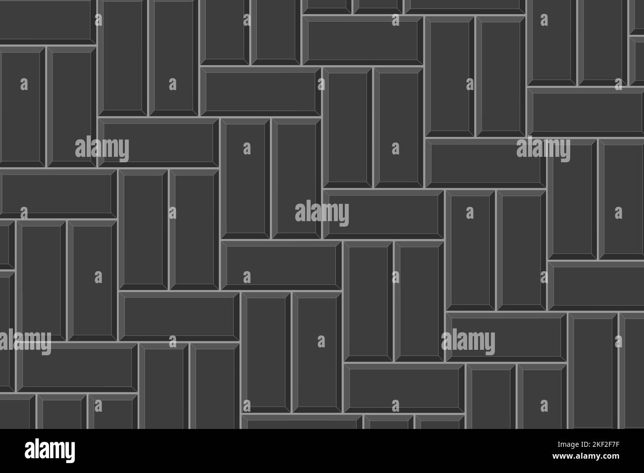 Black basketweave tile mosaic layout. Stone or ceramic brick wall ...