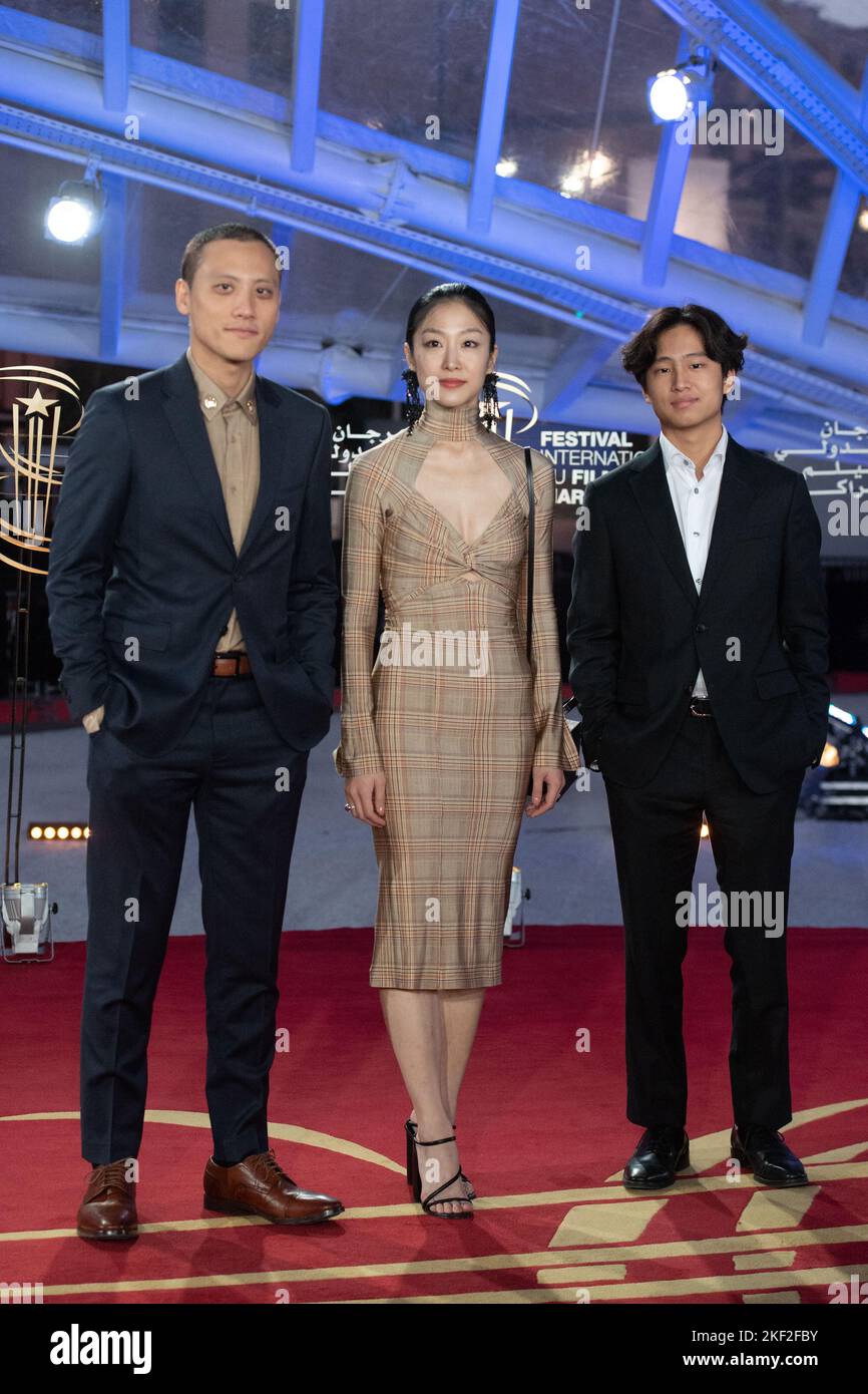 Anthony Shim (Myung-Bo), Seung-Yoon Choi and Ethan Hwang attending the Master Gardener Premiere ...
