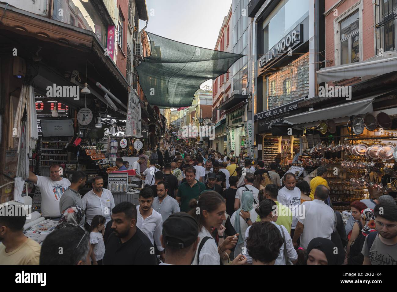 Istanbul, Turkey - October 1 2022: Crowded, bustling streets of old ...