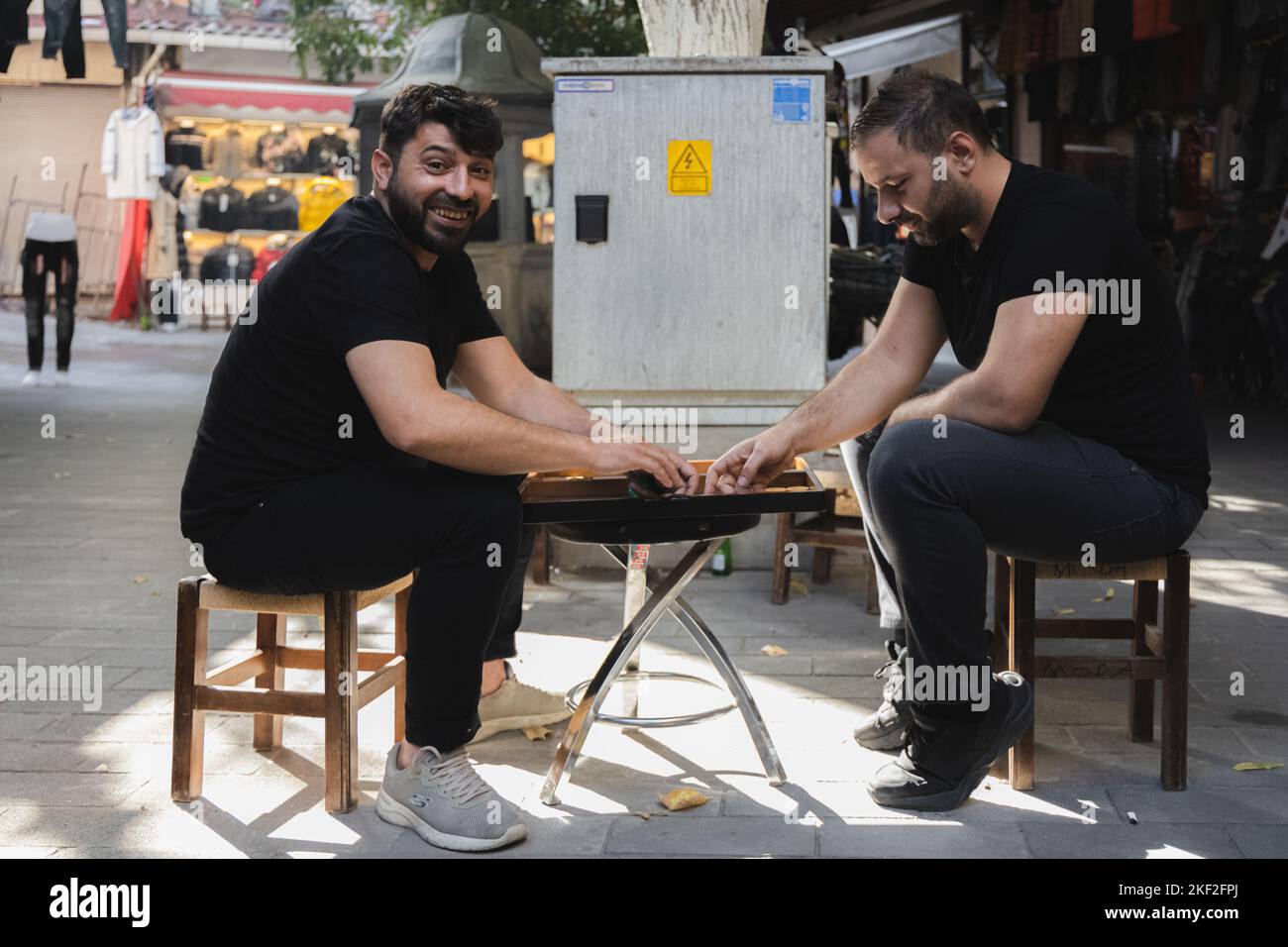 Istanbul, Turkey - October 1 2022: Two Turkish men on the streets of ...