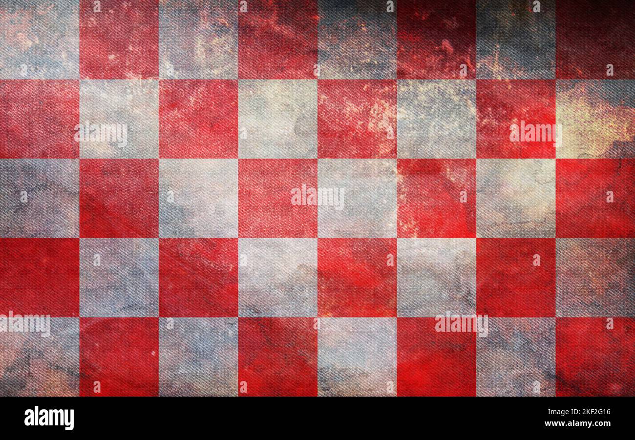 Top view of retro flag Glogow, Poland with grunge texture. Polish ...