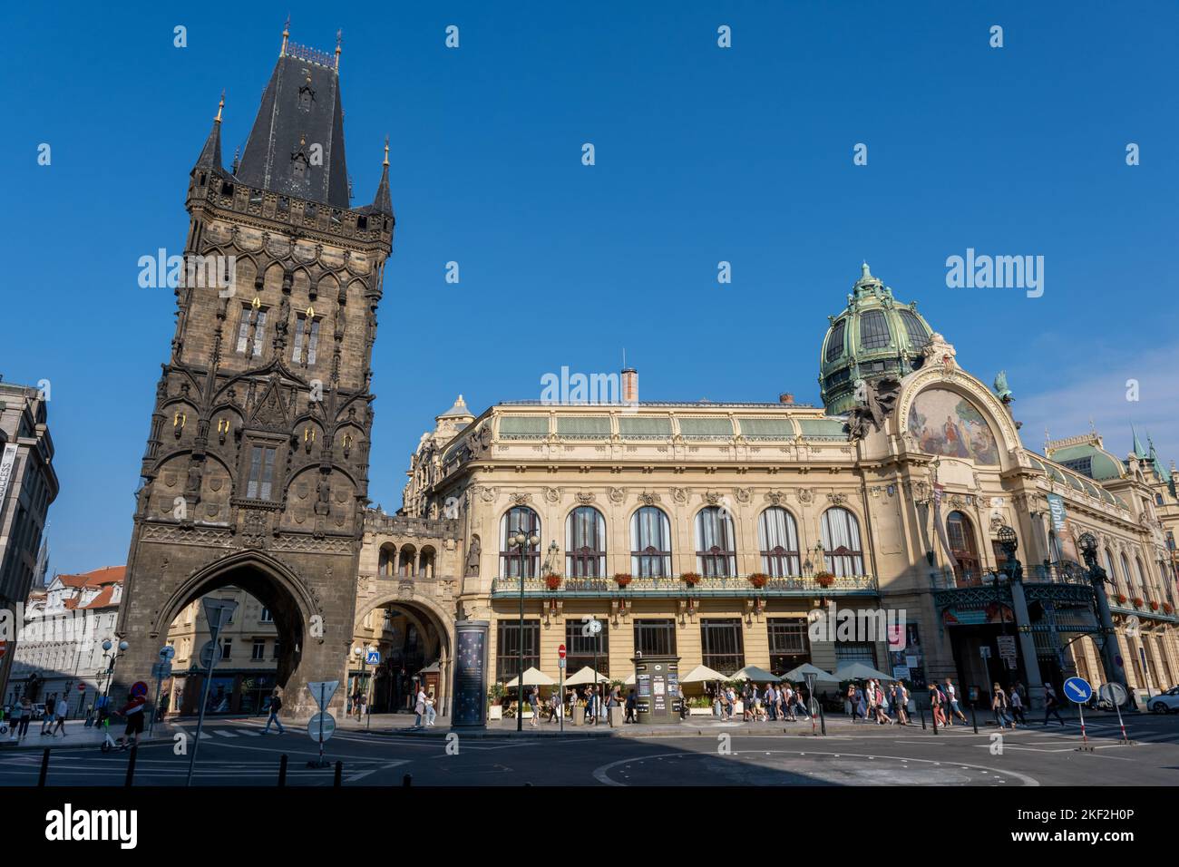 Prague, Czech Republic - 4 September 2022: The Powder Tower in the Old Town of Prague Stock ...