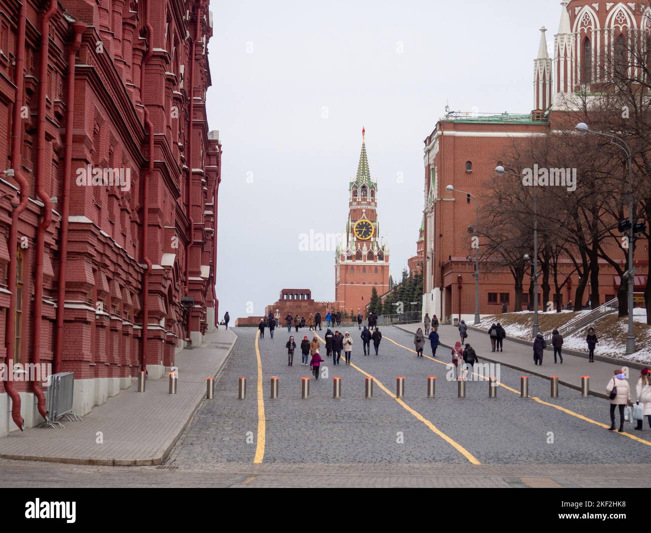 Moscow, Russia. 04.01.2022 The Red Square. Moscow streets. Entrance to ...