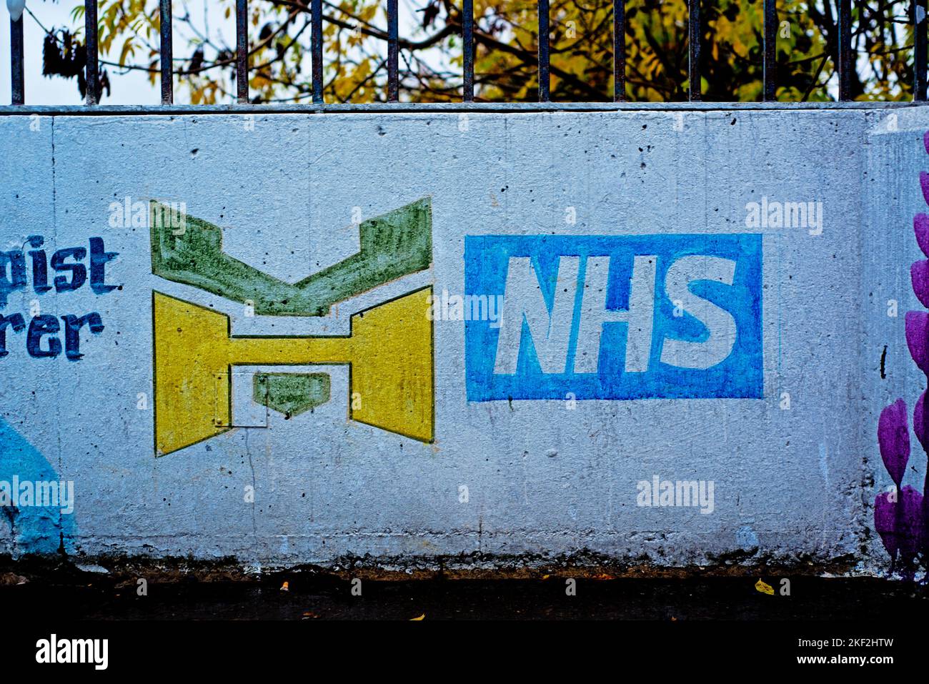 NHS Mural, Footbridge, Bootham, York, England Stock Photo - Alamy