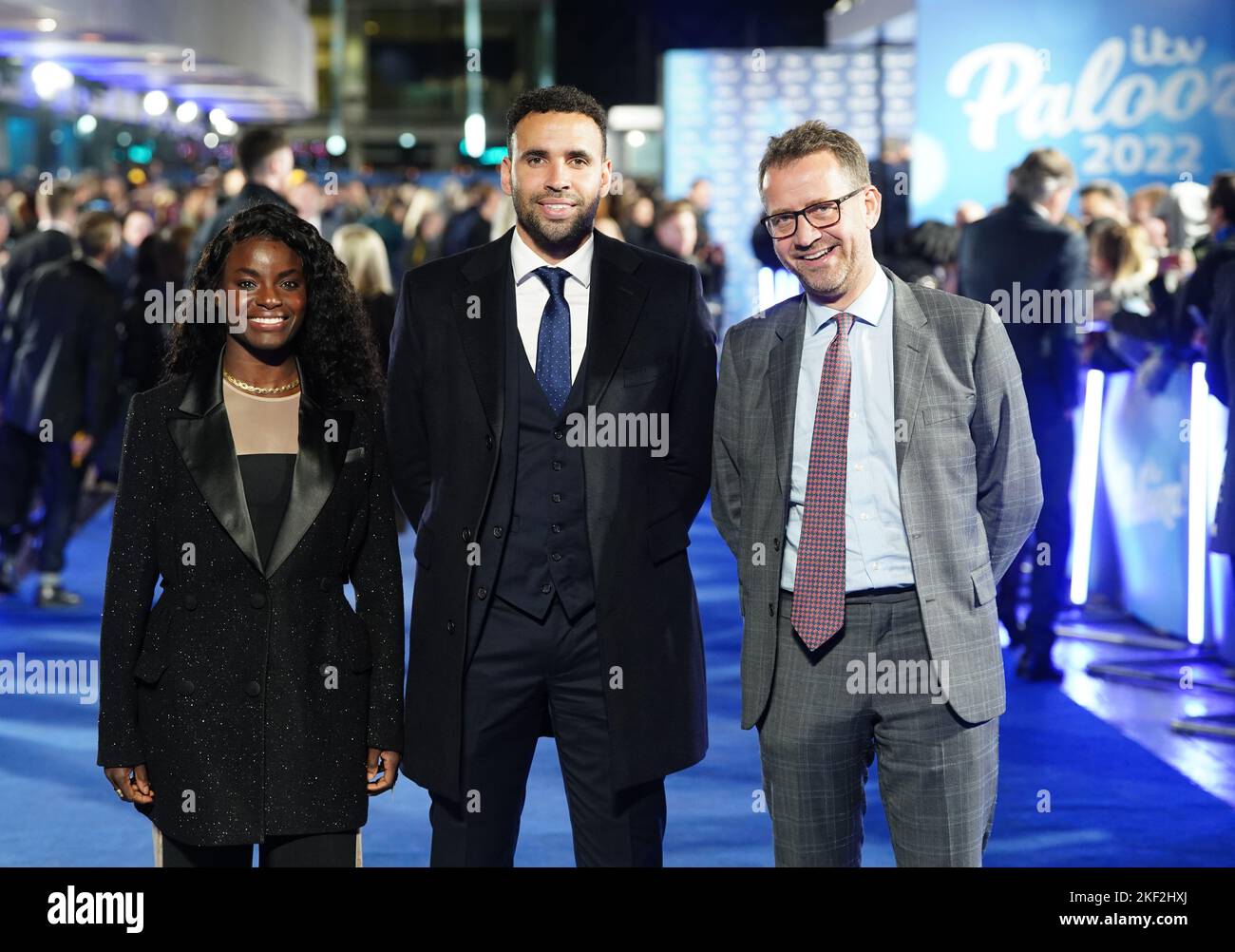 Eniola Aluko, Hal Robson Kanu and Mark Pougatch attending the ITV ...