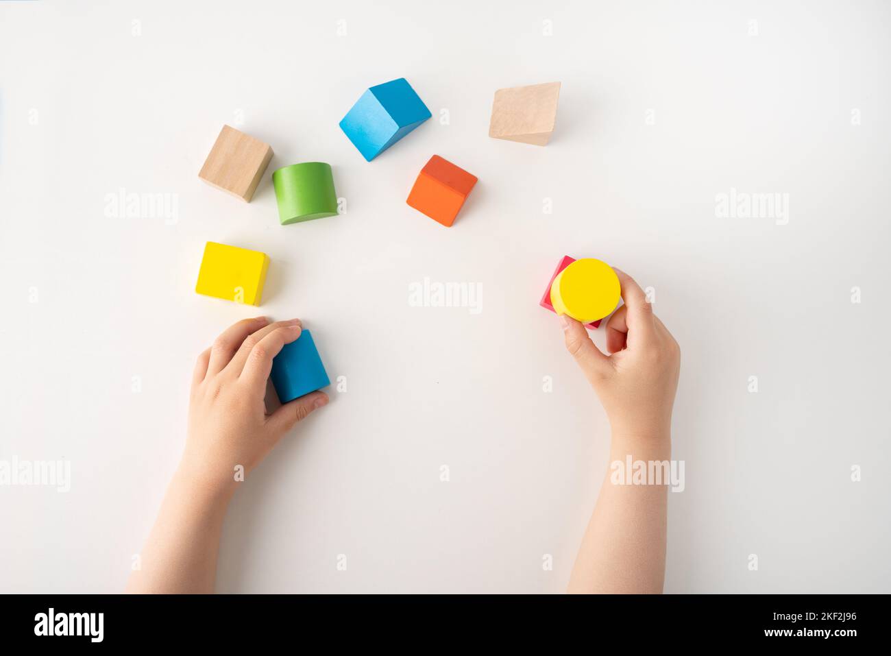Toy blocks isolated top view hi-res stock photography and images - Alamy