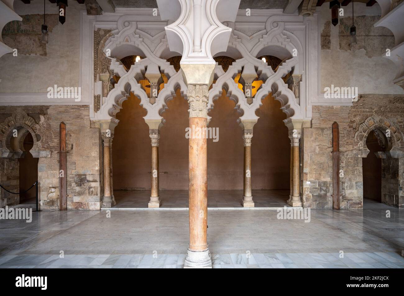 The inside of an Arab medieval castle, Zaragosa, Spain Stock Photo - Alamy