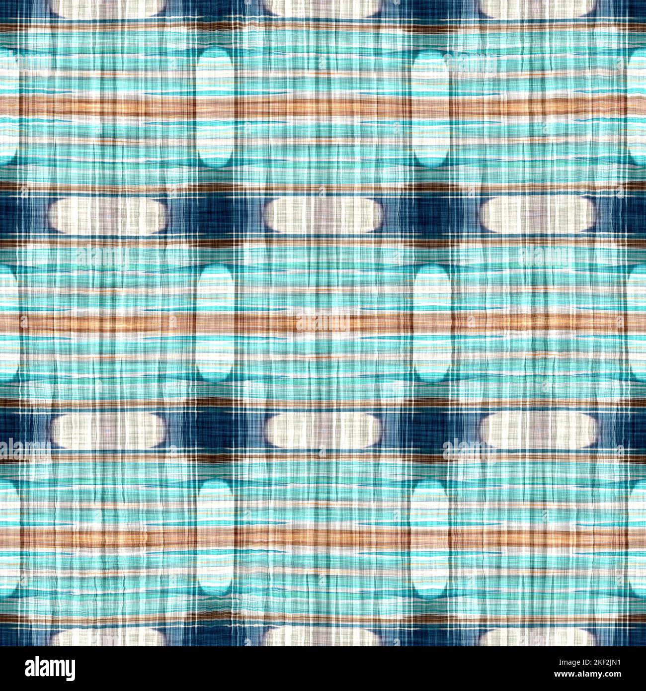 Teal rustic coastal beach house check fabric tile. Seamless sailor ...