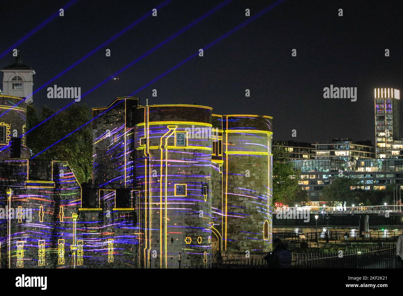 London, UK. 15th Nov, 2022. The Tower projection with the former City ...