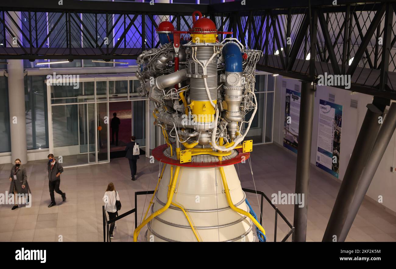 December 8, 2021, Sochi, Russia. RD-0120 jet engine for the Soviet ...