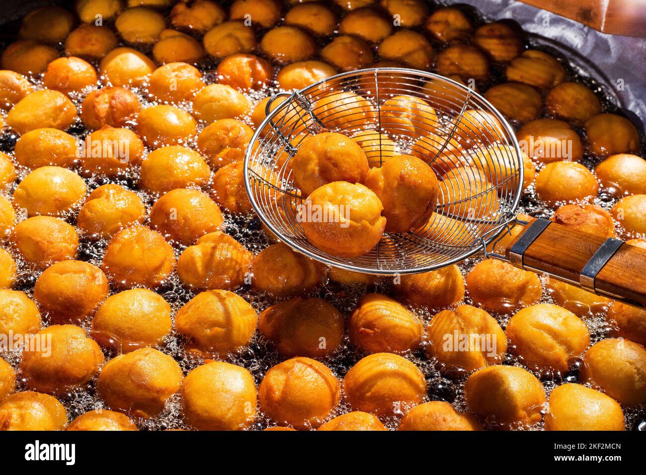 Street fried colombian fritters - Traditional Colombian food Stock ...