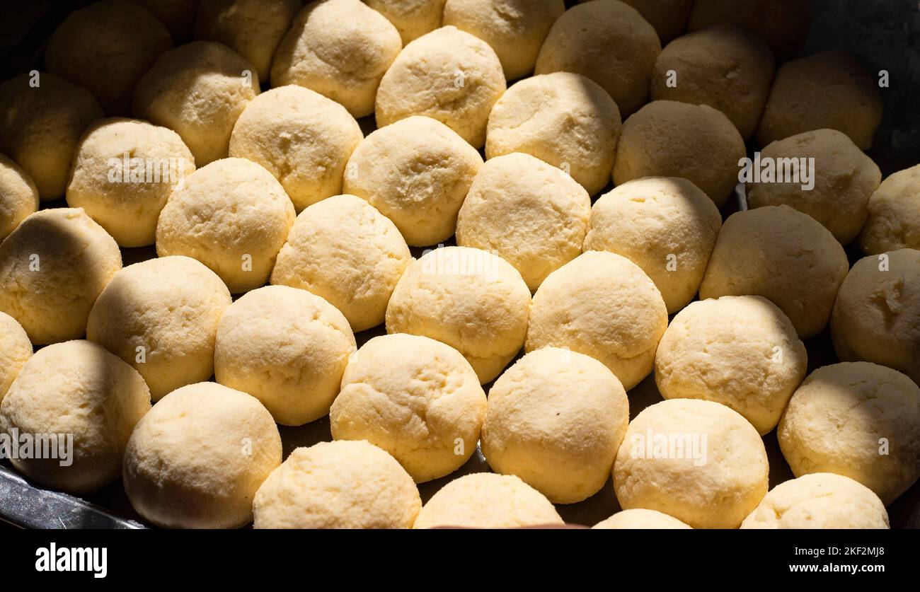 Street fried colombian fritters - Traditional Colombian food Stock ...