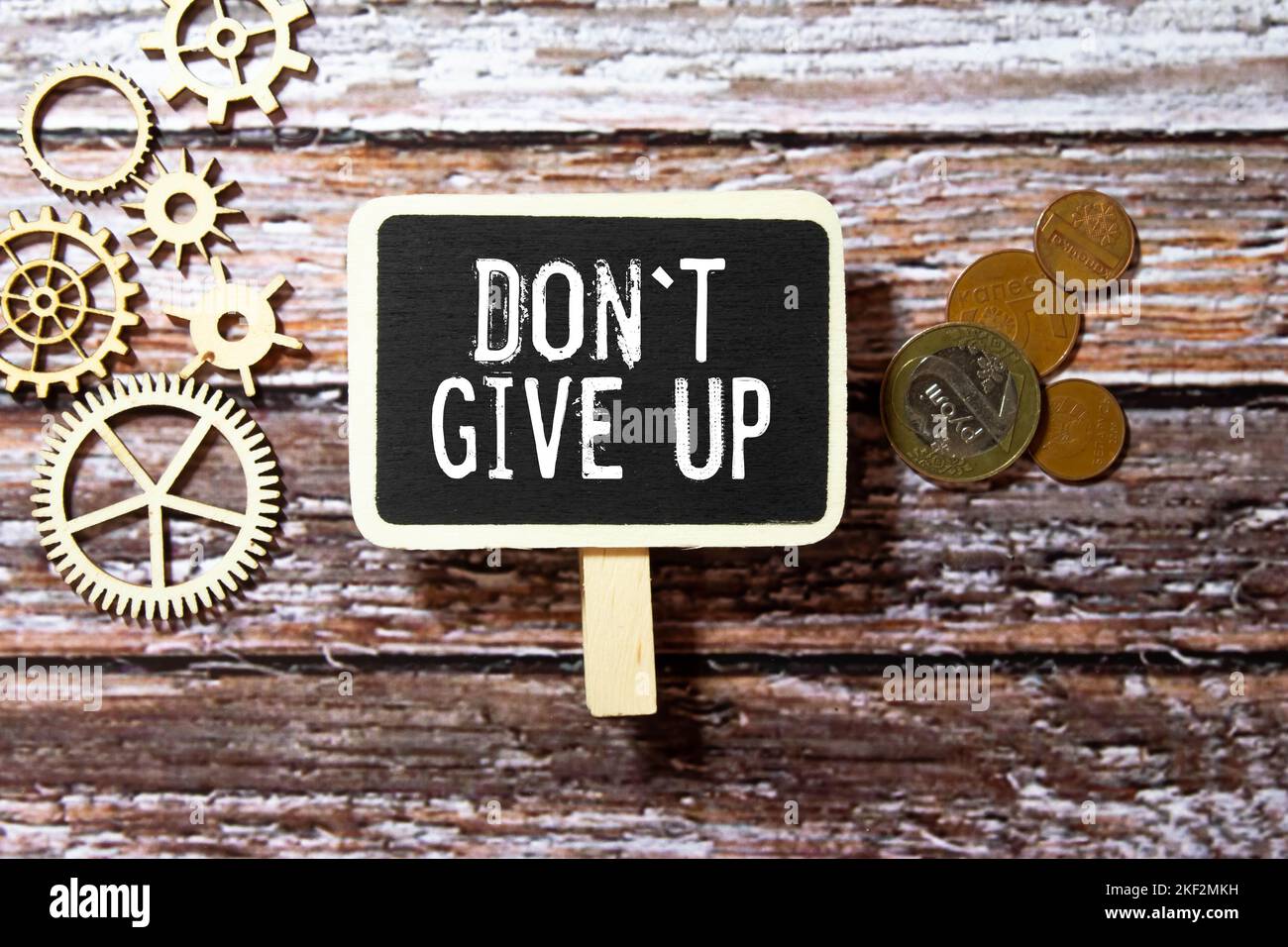 Don't Give Up text on sticker with pen on white background Stock Photo ...