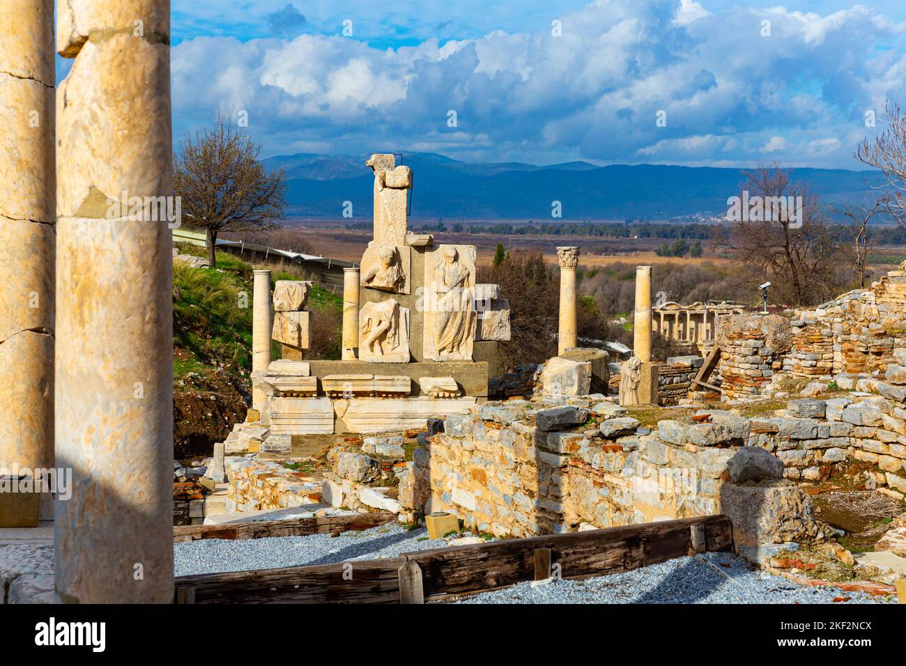 Ancient city Ephesus. Hydreion, ancient architectural structures. Most ...