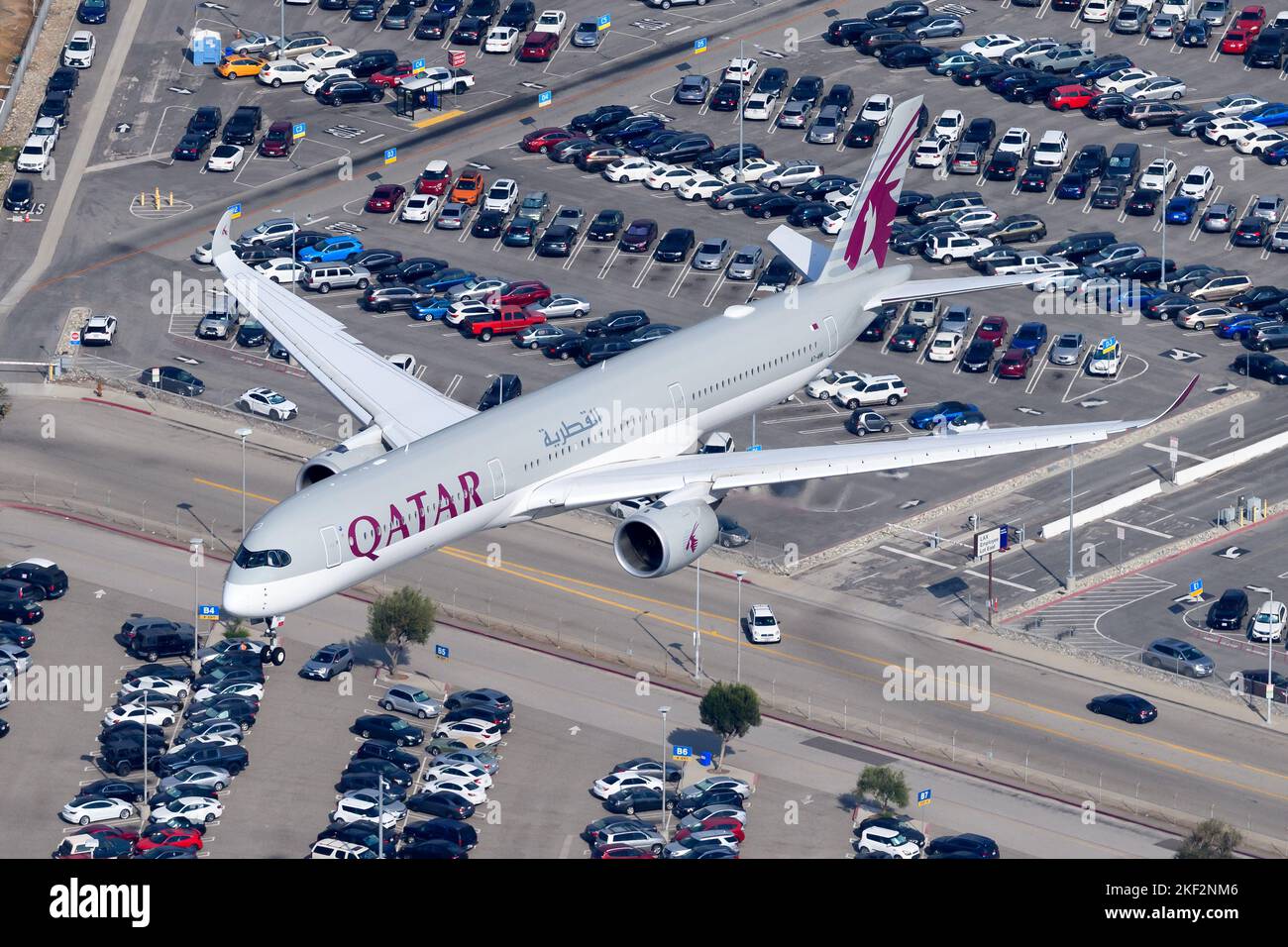 Qatar Airways Airbus A350 aircraft flying. Airplane A350-1041 model of ...