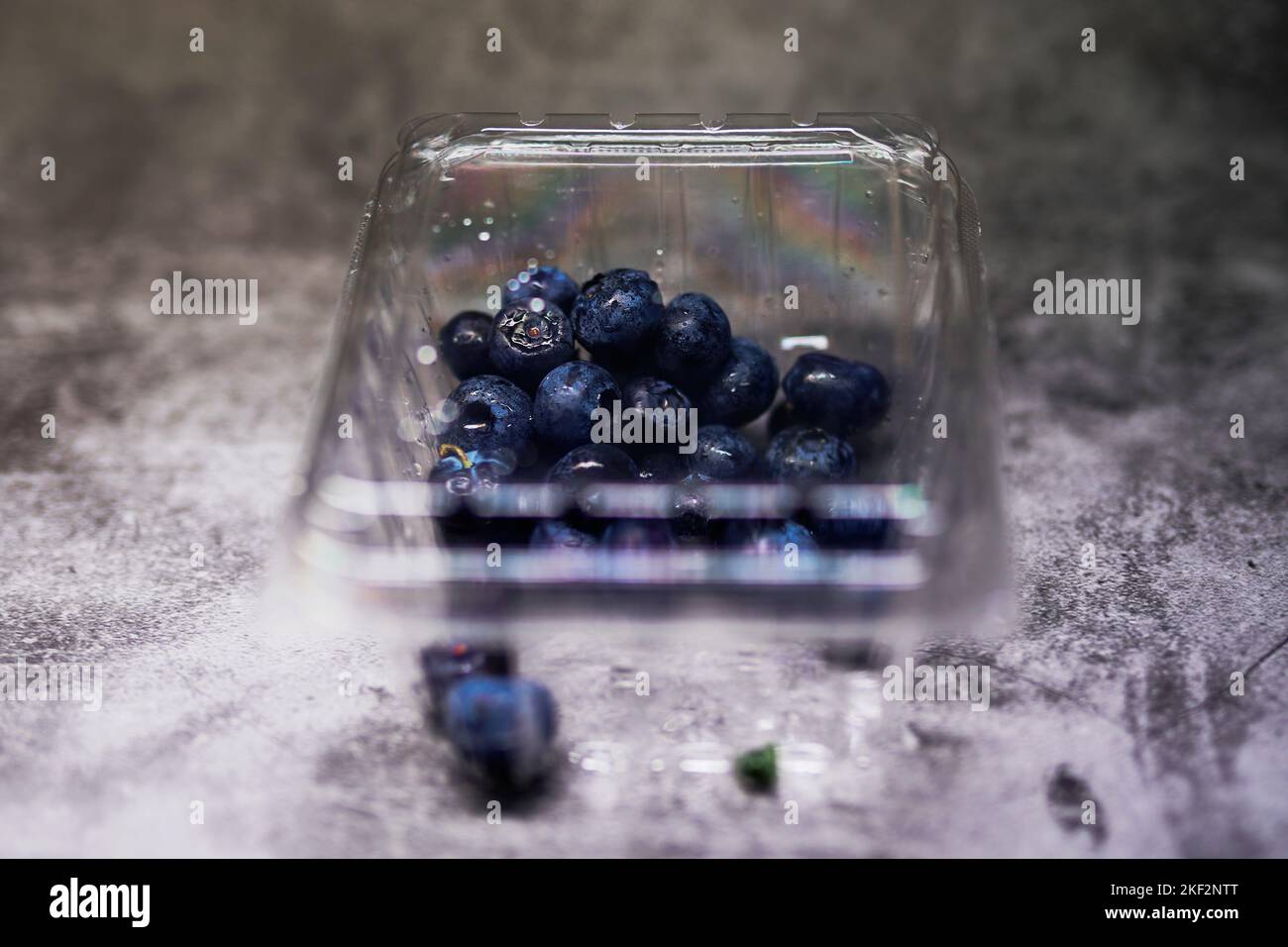 Fresh Clean Organic Blueberries in a Clear Container Stock Photo - Alamy