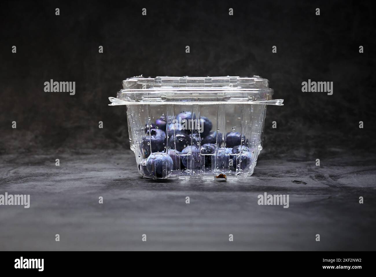 Fresh Clean Organic Blueberries in a Clear Container Stock Photo - Alamy