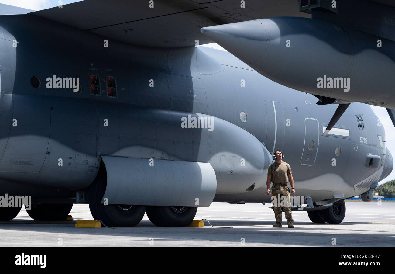 A U.S. Air Force HC-130J Combat King II flying crew chief assigned to ...
